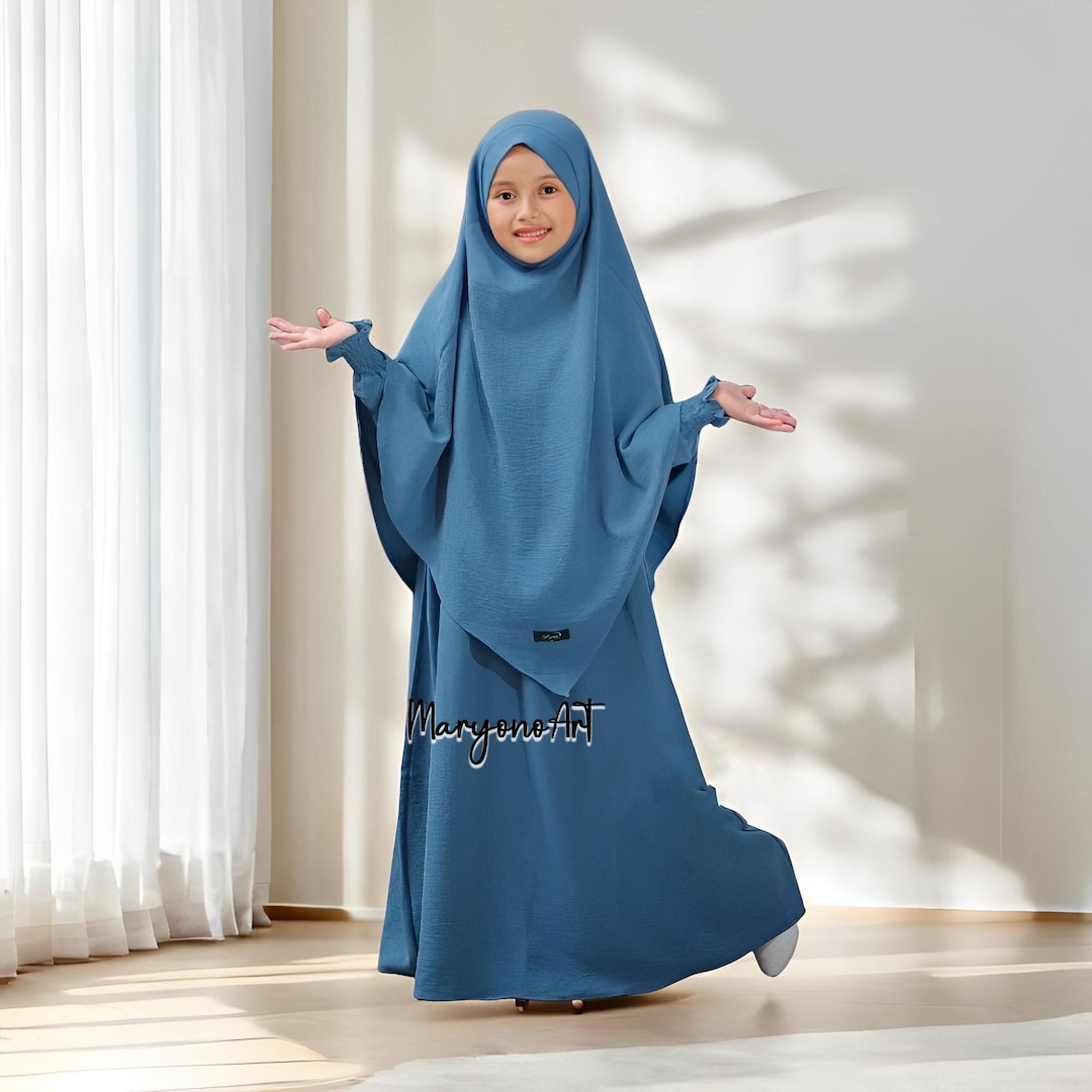 Malano Style French Khimar Nayla Girls Syar'i Gamis Set,kids Modest ...