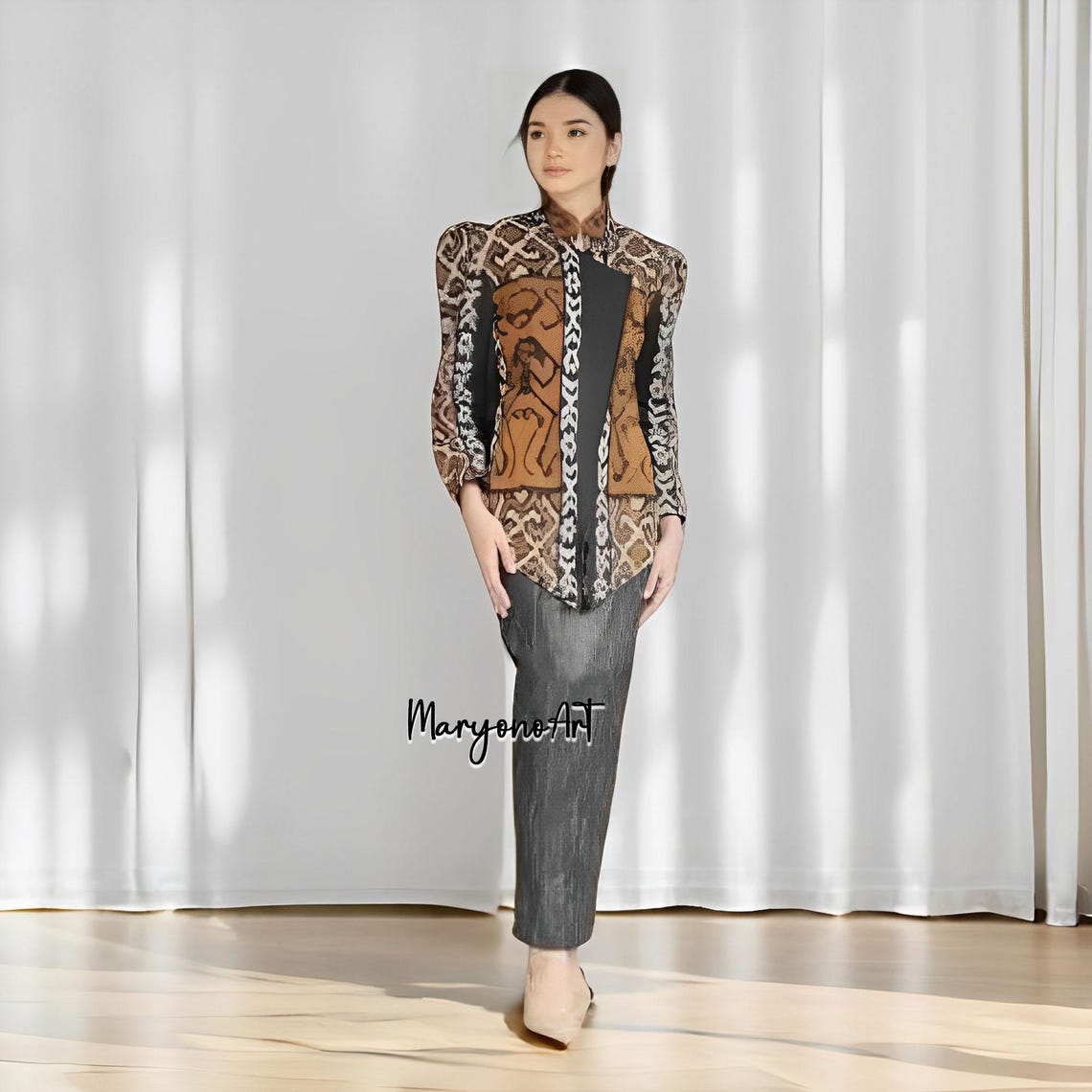 Janggan Batik Kebaya Elegant With Lurik Woven Span Skirt,kebaya Dress ...