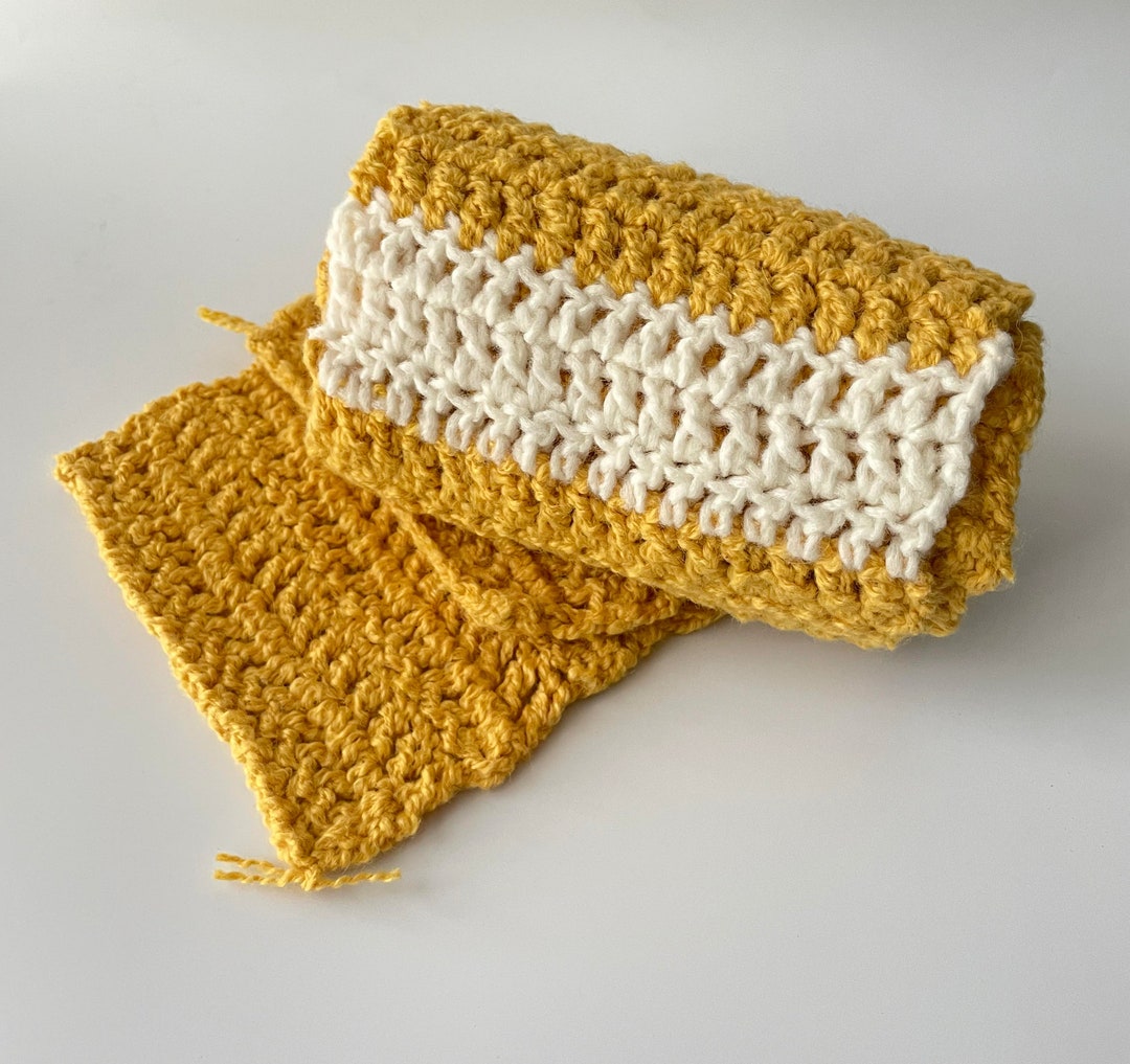 Handmade Crochet Crocheted Scarf Python Mustard Yellow WOOL - Etsy