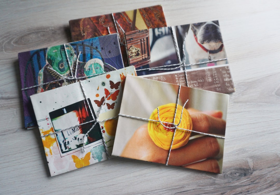 Handmade Card and Envelope Set - Recycled Artful Magazine Publications ...