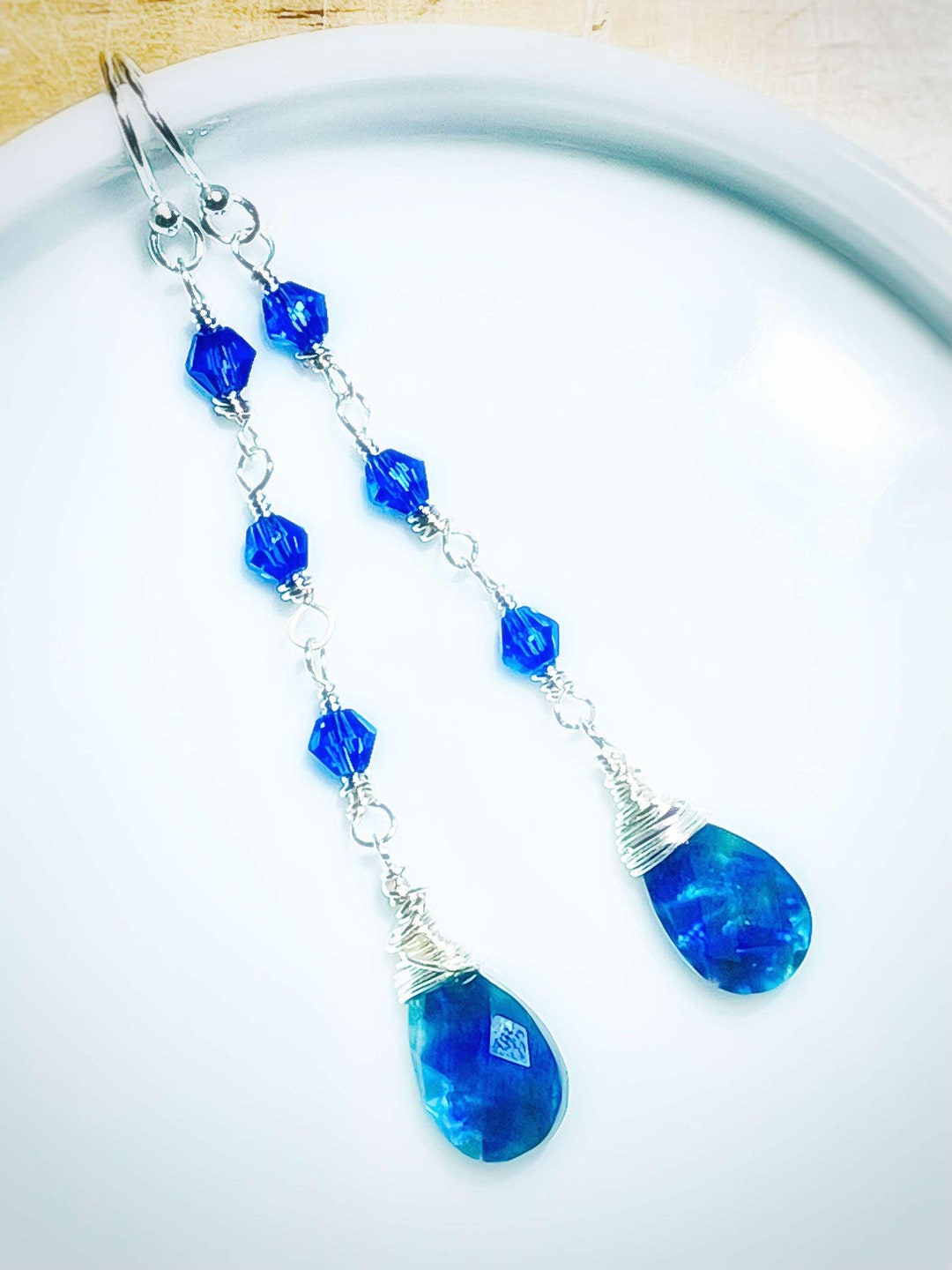 Abalone Doublet Quartz and Czech Glass Crystals Sterling Silver ...