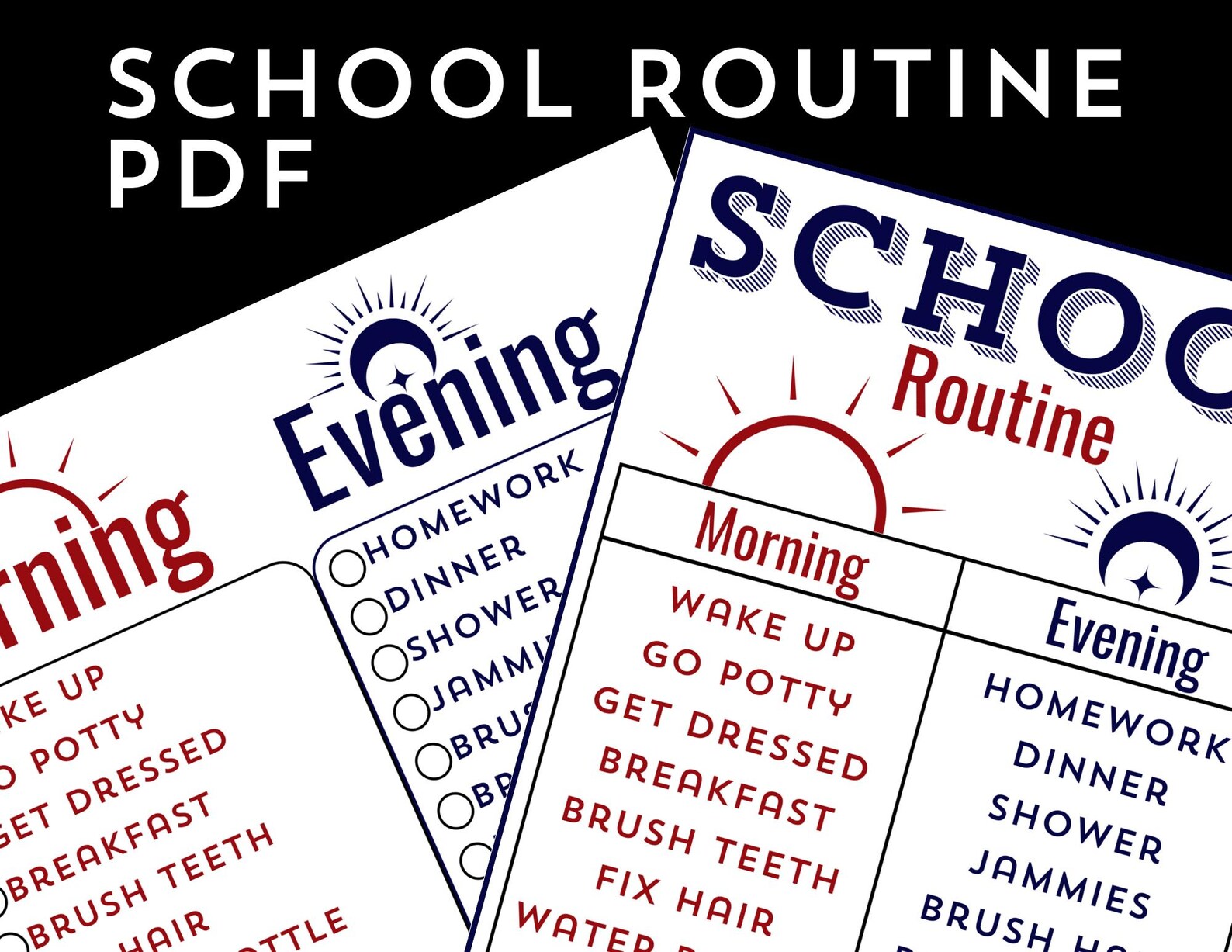 School Routine Printable PDF for Kids Bundle, After School Routine ...