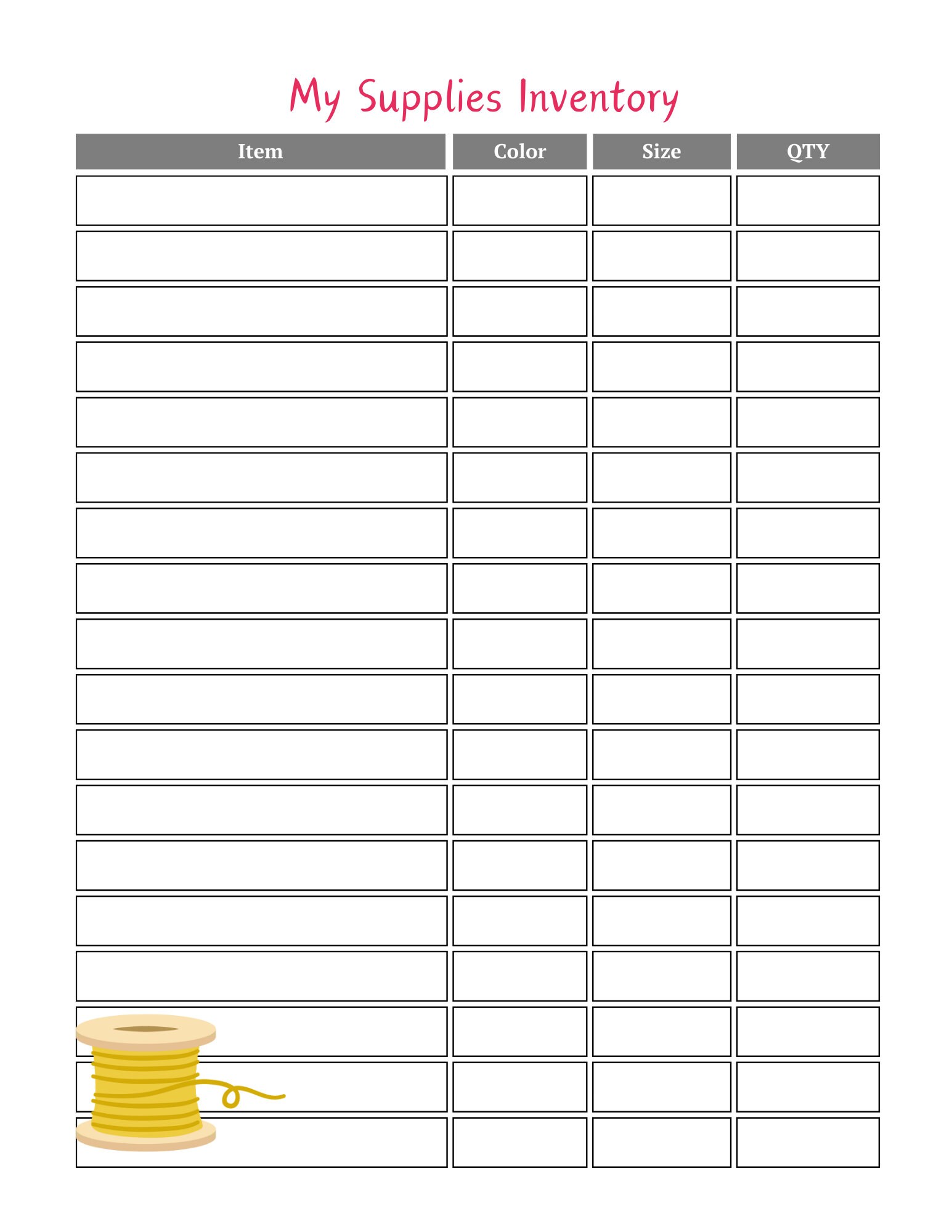 Planner for My Craft, Printable, for Your Sewing and Craft Projects ...