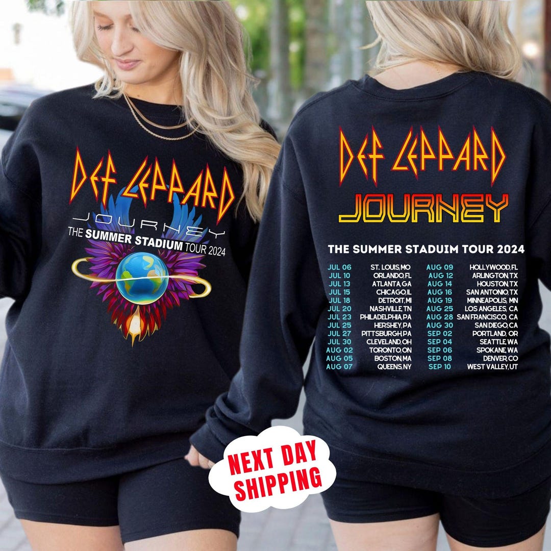 Def Leppard Sweatshirt, Journey Summer Stadium Tour 2024 Hoodie, Def ...