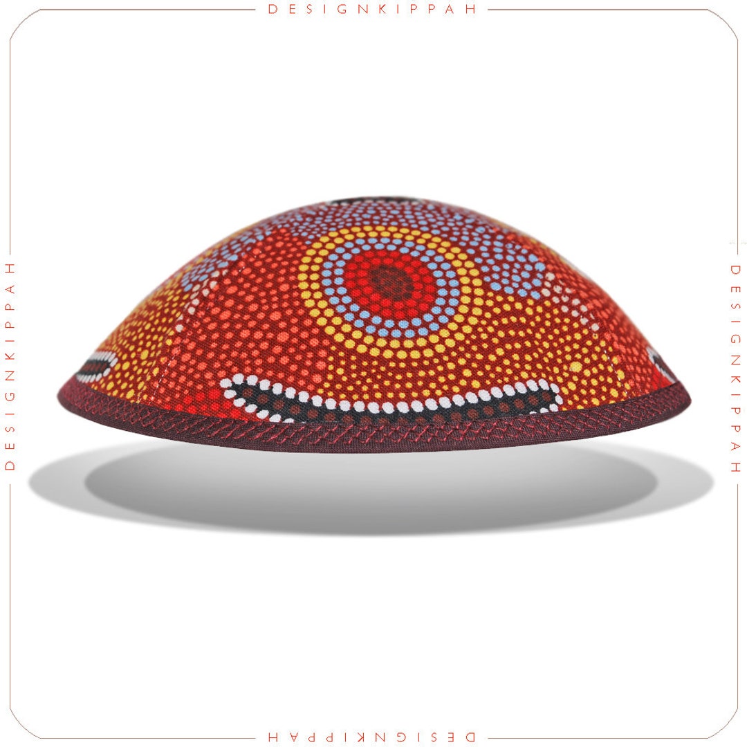 Jewish Kippah • Yarmulke | Australian Aboriginal Art Fabric | Handmade ...