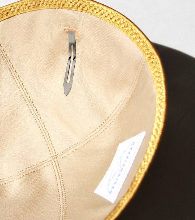 White Gold Linen Kippah Jewish Wedding Bar Mitzvah - Etsy