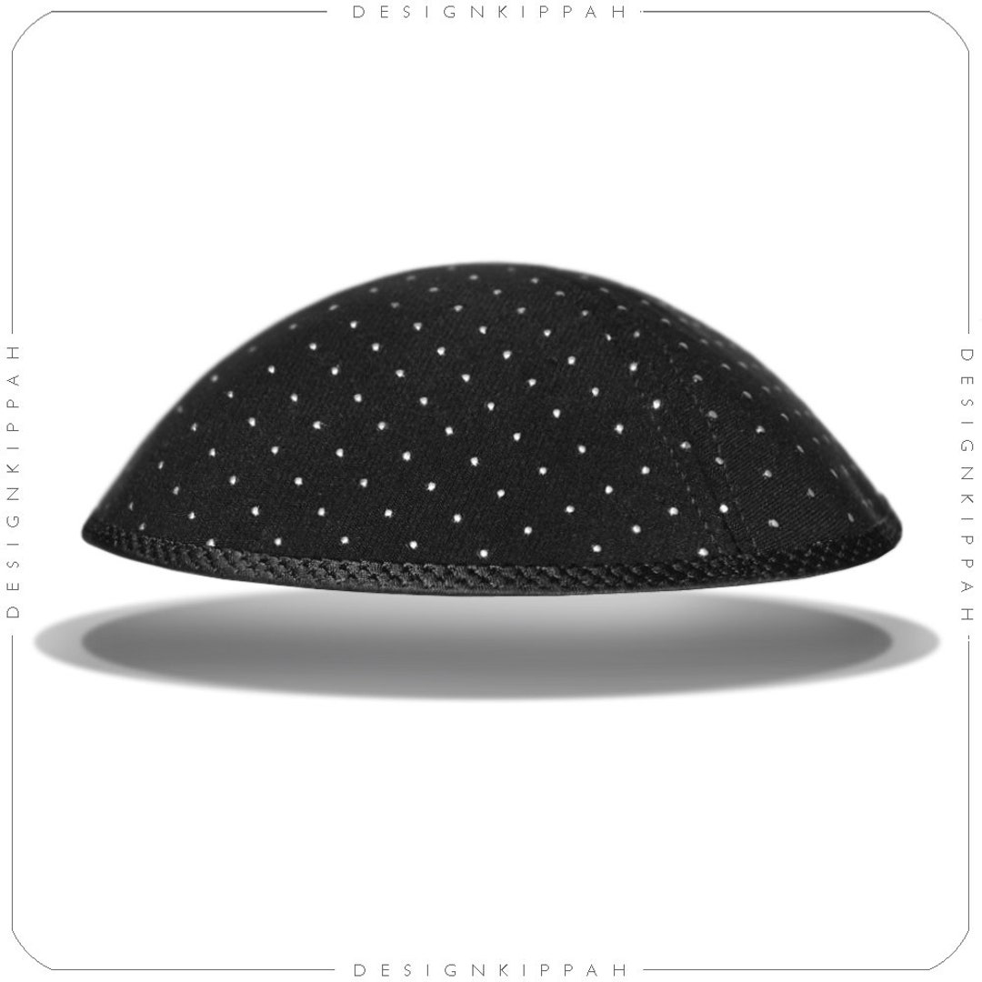 Black Kippah With Silver Dots Jewish Wedding Bar Mitzvah Shabbat ...