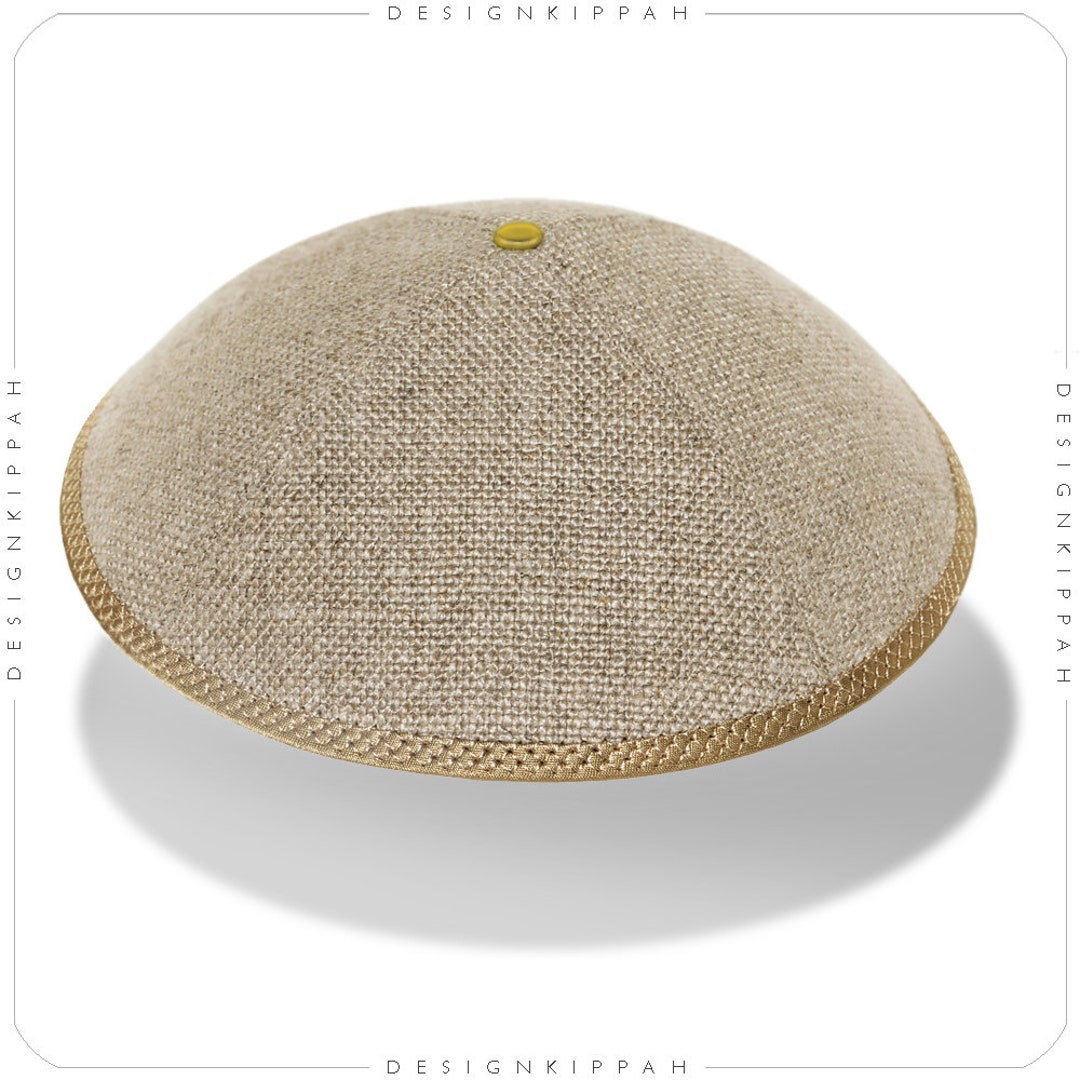 Linen Kippah | Jewish Wedding - Bar Mitzvah - Shabbat | Handmade Modern ...