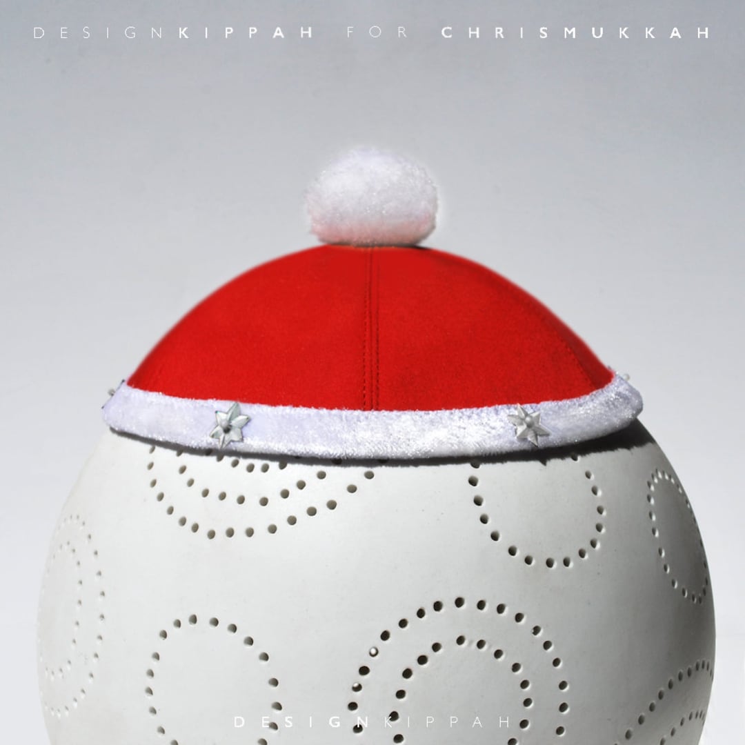 Chrismukkah Kippah • Yamaka Santa Claus | Chanukah Gift | Handmade ...