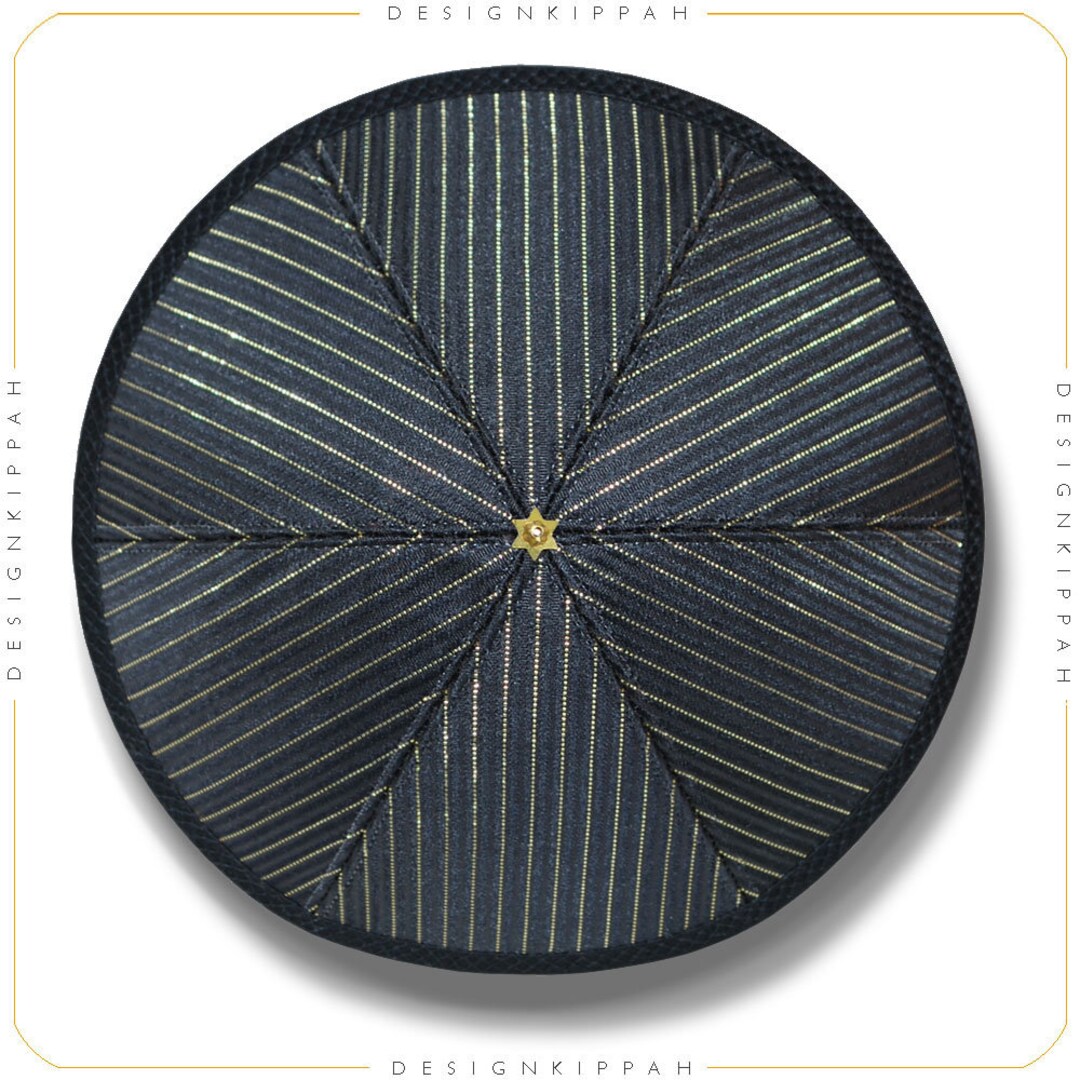 Black and Gold Kippah | Jewish Wedding - Bar Mitzvah _ Shabbat ...