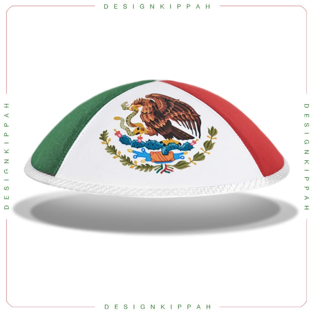 Kipá judía con la bandera de México • Kipá mexicana / regalo judaico ...