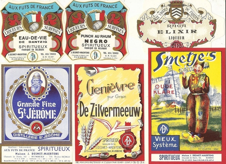 56 vintage Old 1930's plus EUROPEAN wine Liqueur Labels | Etsy