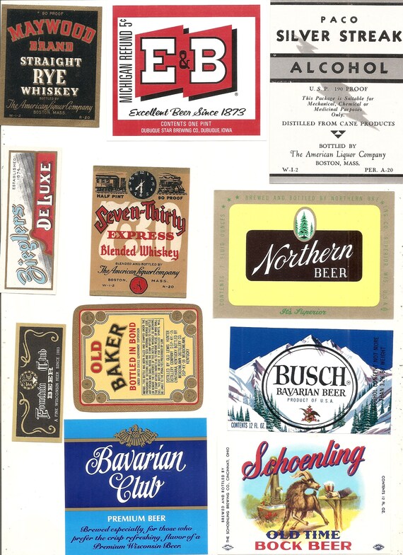 Old American Beer Labels