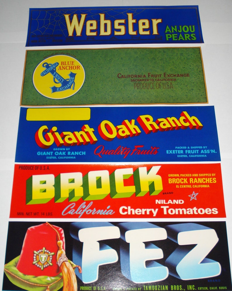 51 Old Vintage FRUIT / Vegetable Crate Labels - Etsy