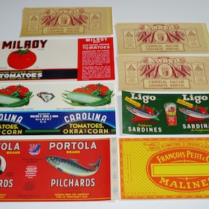 122 Old VINTAGE CAN LABELS - Etsy