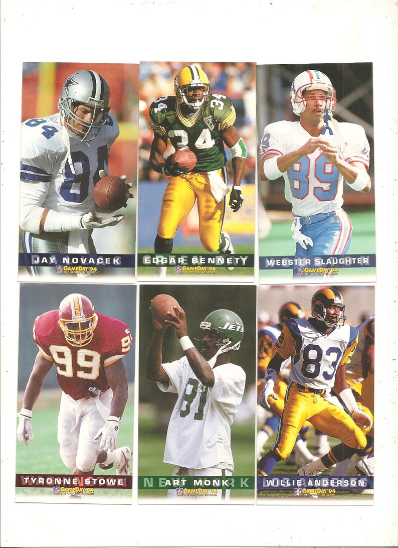 26 Old Vintage 1992 1994 NFL FOOTBALL GAMEDAY Trading Cards - Etsy