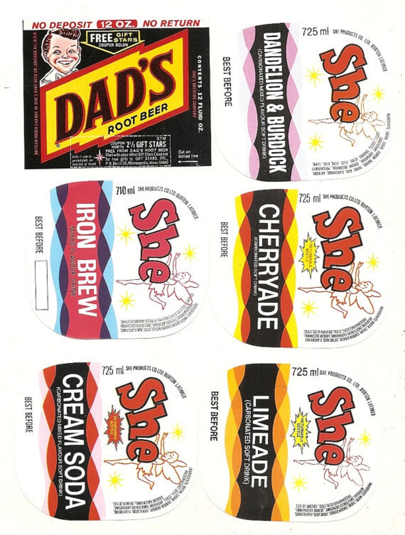 32 different old vintage Soda LABELS PEPPER UP She | Etsy