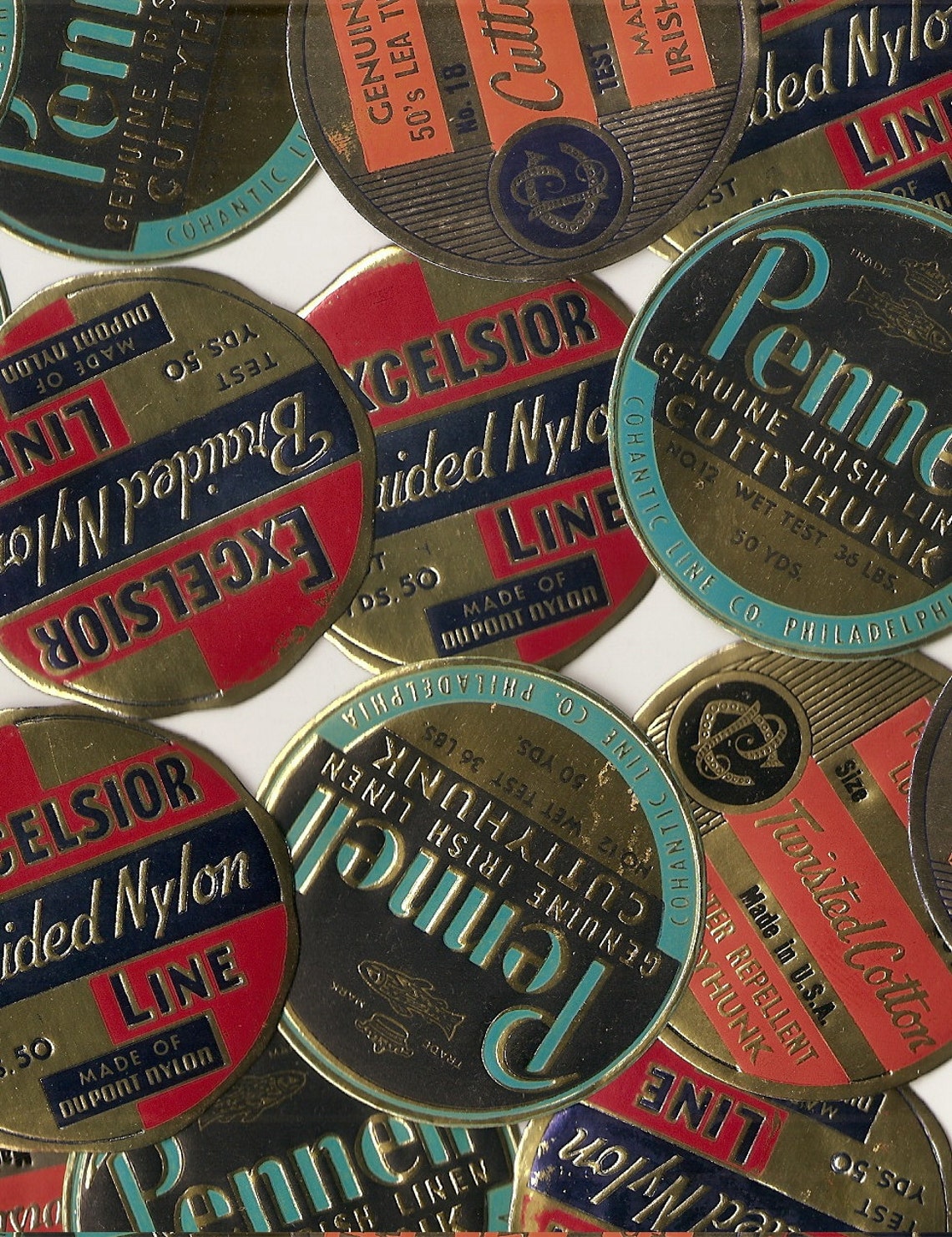 25 Vintage Fishing Line Spool Labels - Etsy