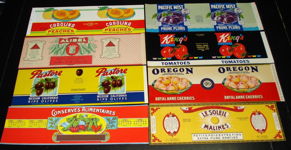 90 Old VINTAGE CAN LABELS All Different - Etsy