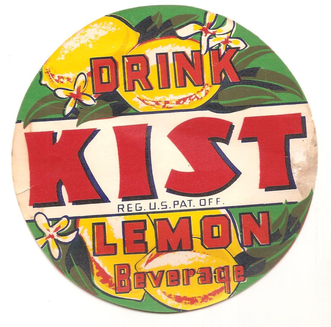Old 1930's Vintage Drink KIST Lemon Beverage Soda Store SIGN / LABEL - Etsy