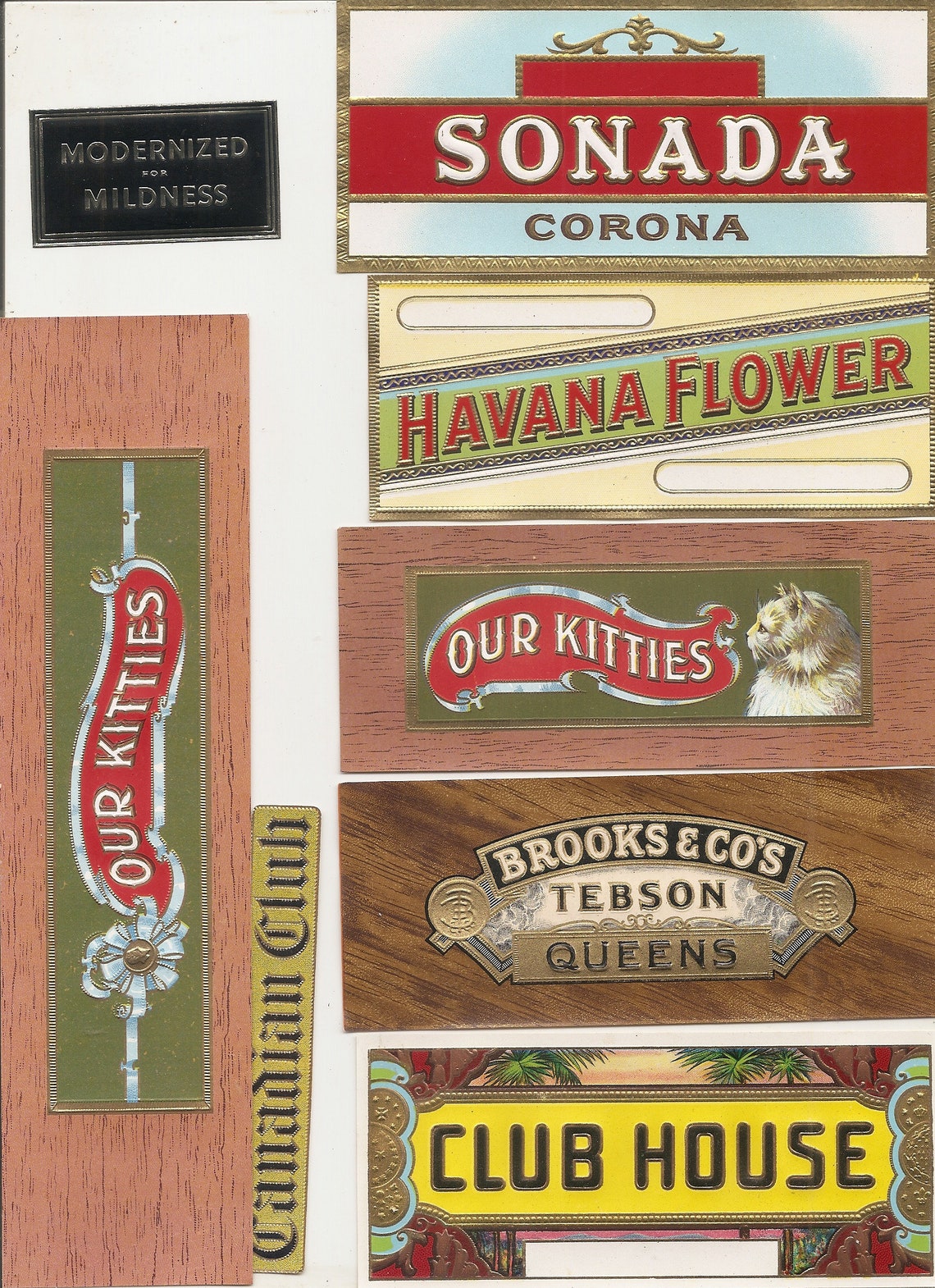 54 Vintage CIGAR Box Labels Our KITTIES, Round up - COWBOY , John Ashe ...