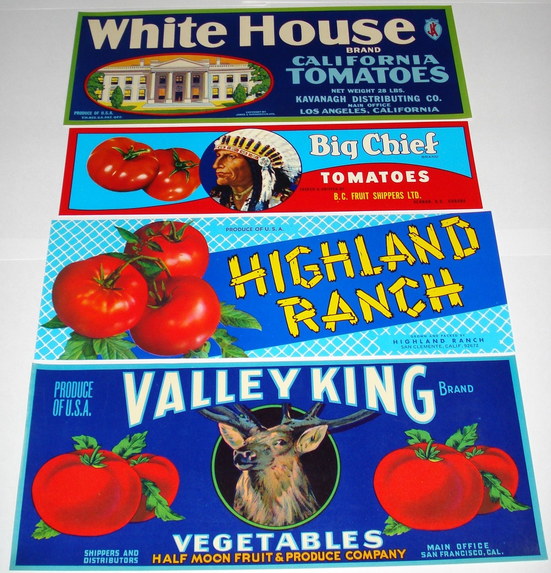 48 Old Vintage TOMATOE Crate Labels Los Angeles, California,san ...