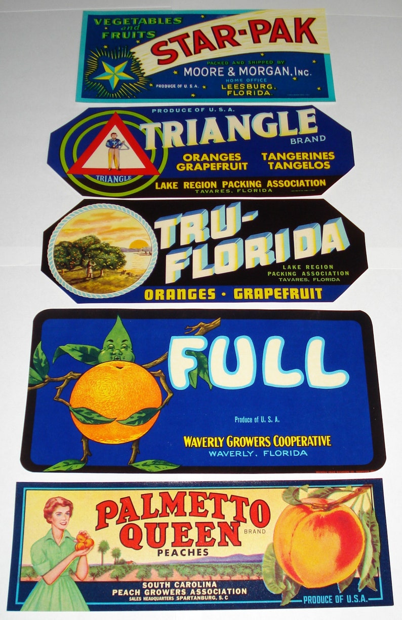 56 Old VINTAGE FRUIT & VEGETABLE Crate Labels - Etsy