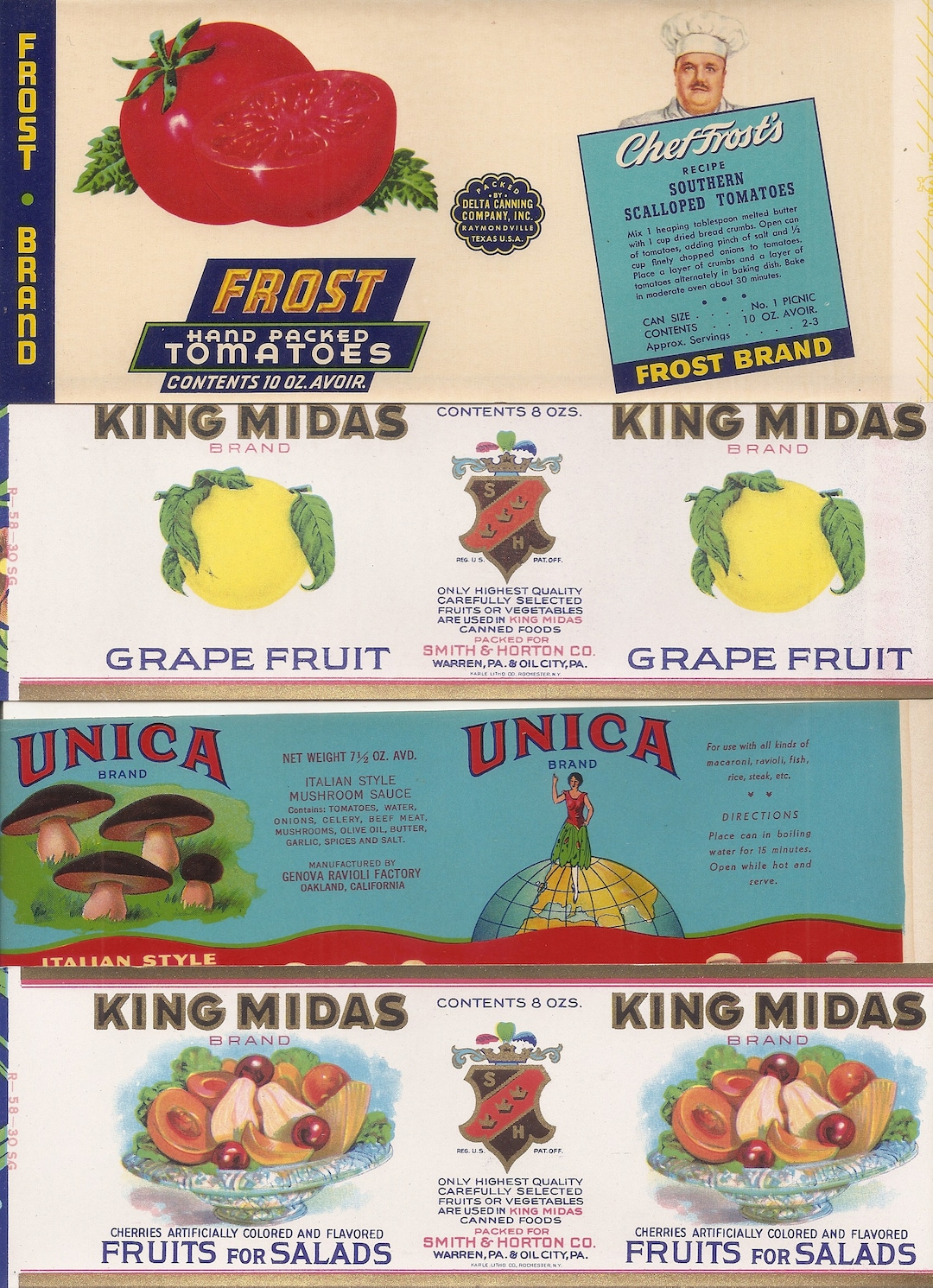 58 Old VINTAGE CAN LABELS - All Different. - Etsy
