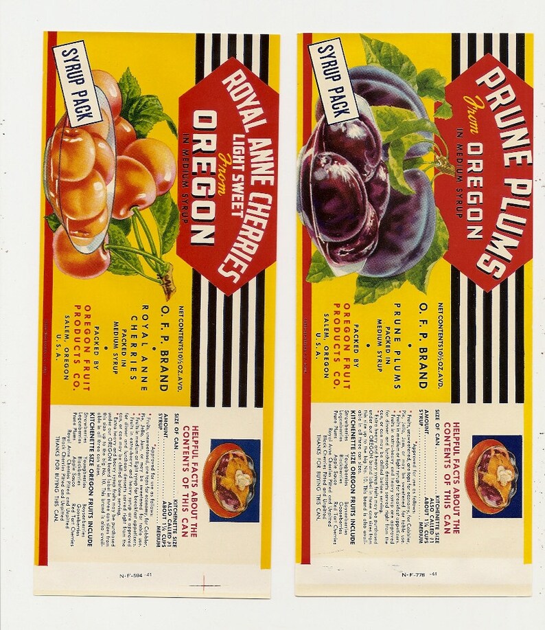 10 Different Old Vintage OREGON FRUIT LABELS - Etsy