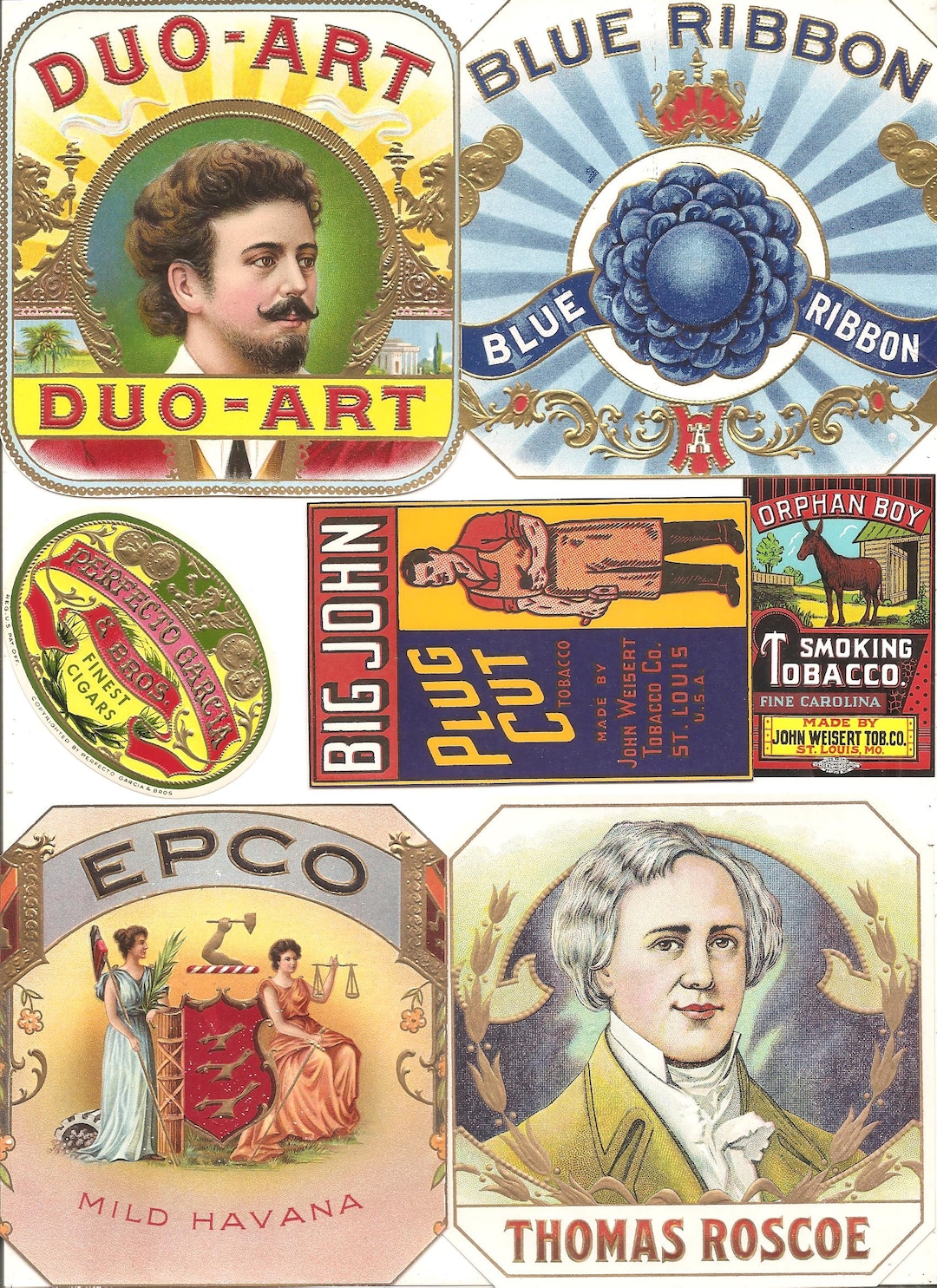 72 Vintage Unused CIGAR Box Labels / TOBACCO / PIPE Etc..... - Etsy