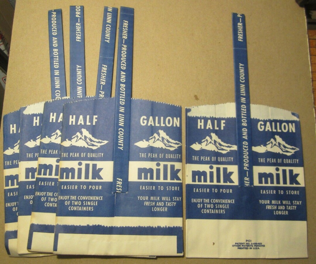 5 Old Vintage 1950's LINN COUNTY Paper Milk BAGS - Etsy