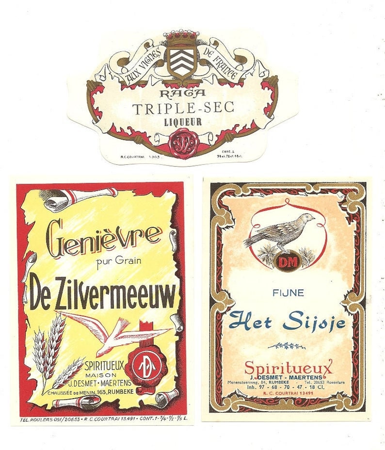 56 vintage Old 1930's plus EUROPEAN wine Liqueur Labels | Etsy