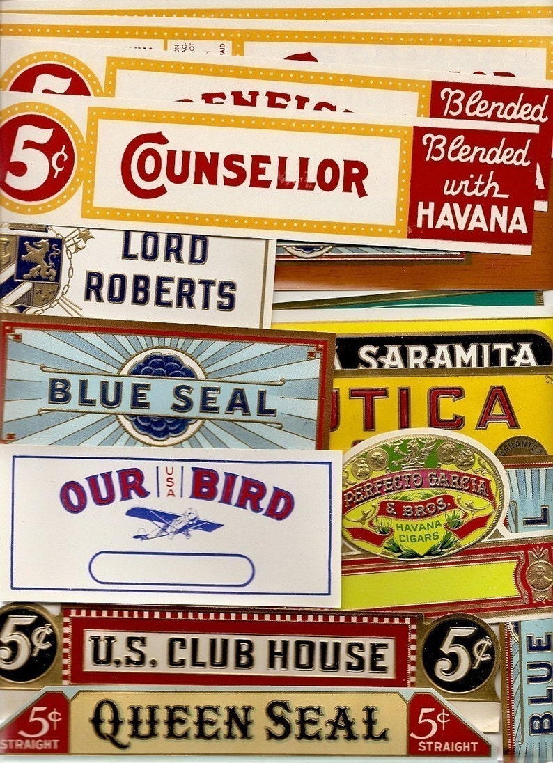 42 1920s Different Unused CIGAR BOX Labels TOBACCO | Etsy