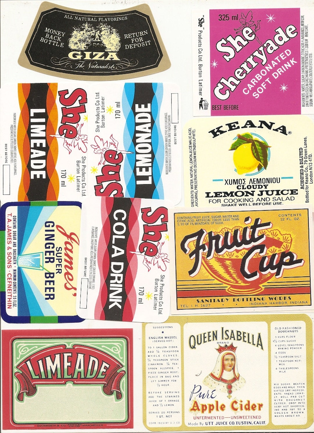 32 Different Old Vintage Soda LABELS PEPPER UP , She, - Etsy