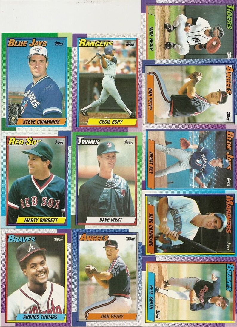 156 Old Vintage 1990 Topps Baseball Picture Cards - Etsy