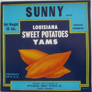 20 Old Vintage Sweet Potato YAM / ASPARAGUS LABELS Louisiana Opelousas ...