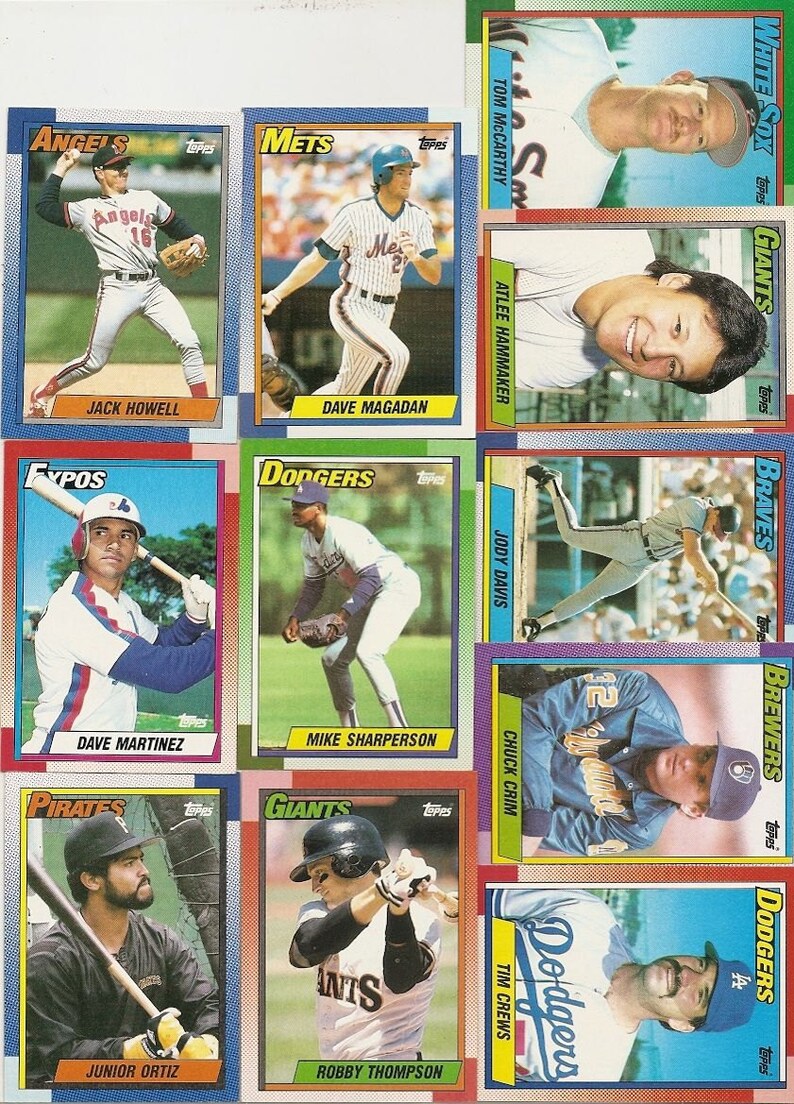 163 Old Vintage 1990 Topps Baseball Picture Cards - Etsy