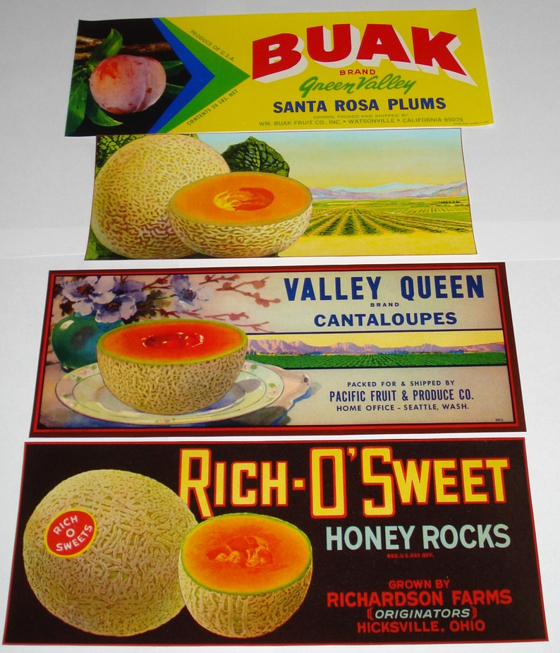 52 Old FRUIT / Vegetables CRATE LABELS Guadalupe,calif.,salinas,el ...