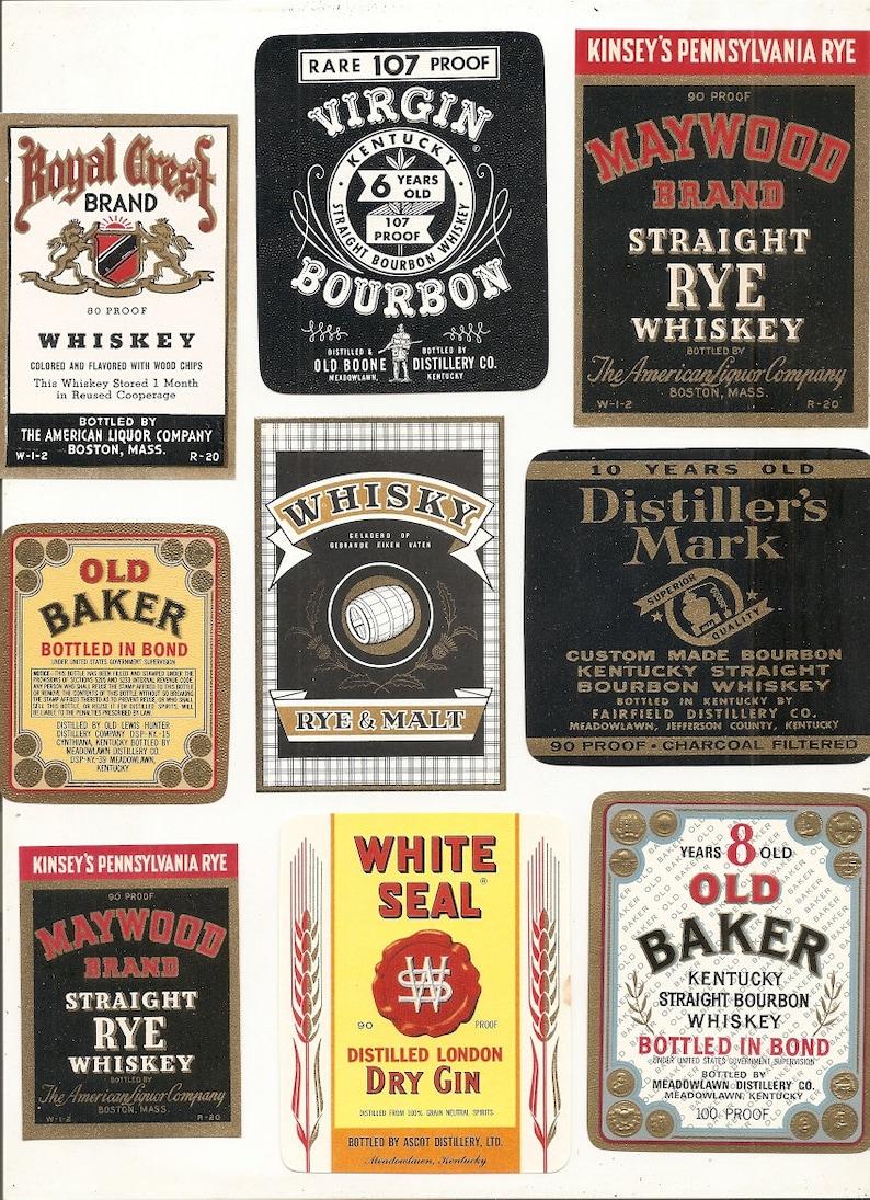 66 Old Vintage Whiskey/gin/rye/beer/liquor Labels Etc... - Etsy