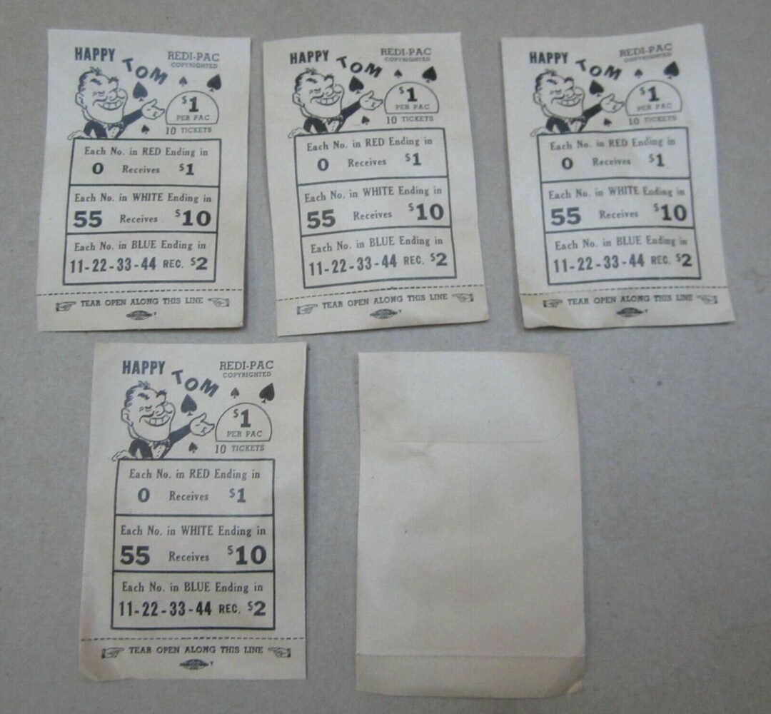 5 Old Vintage 1930's Redi-pac HAPPY Tom Game ENVELOPES 10 Tickets - Etsy