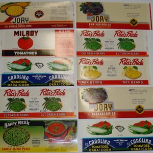 133 Old Vintage Can Labels BURNHAM , WAYNE , FAULTLESS , Etc ...