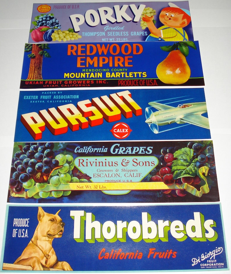 51 Old Vintage FRUIT / Vegetable Crate Labels - Etsy