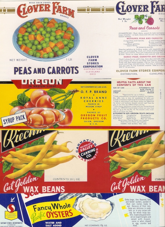 62 Old VINTAGE CAN LABELS | Etsy