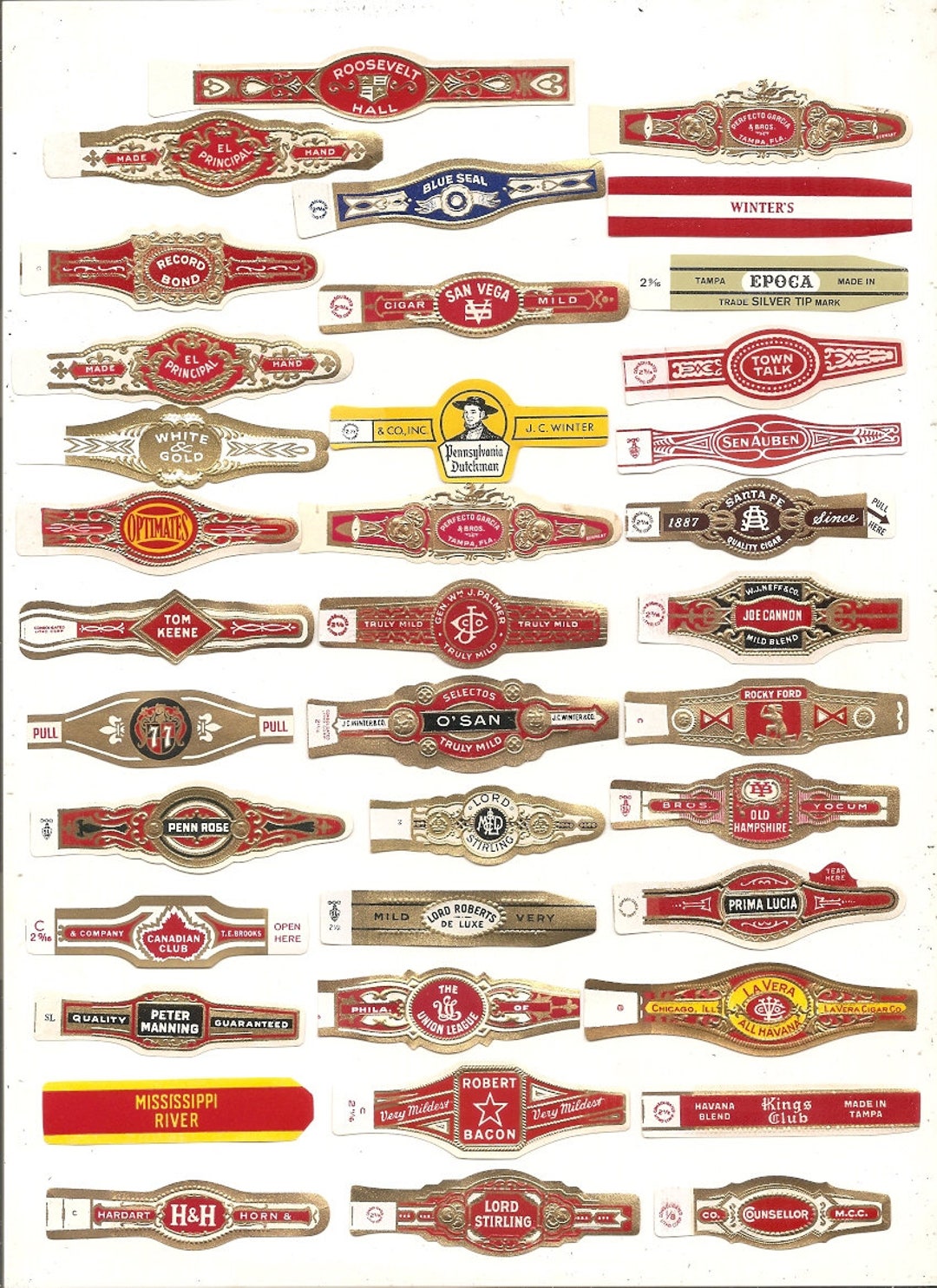 760 CIGAR BAND Labels -new Old Stock Cigar Bands 1930s+ - Etsy