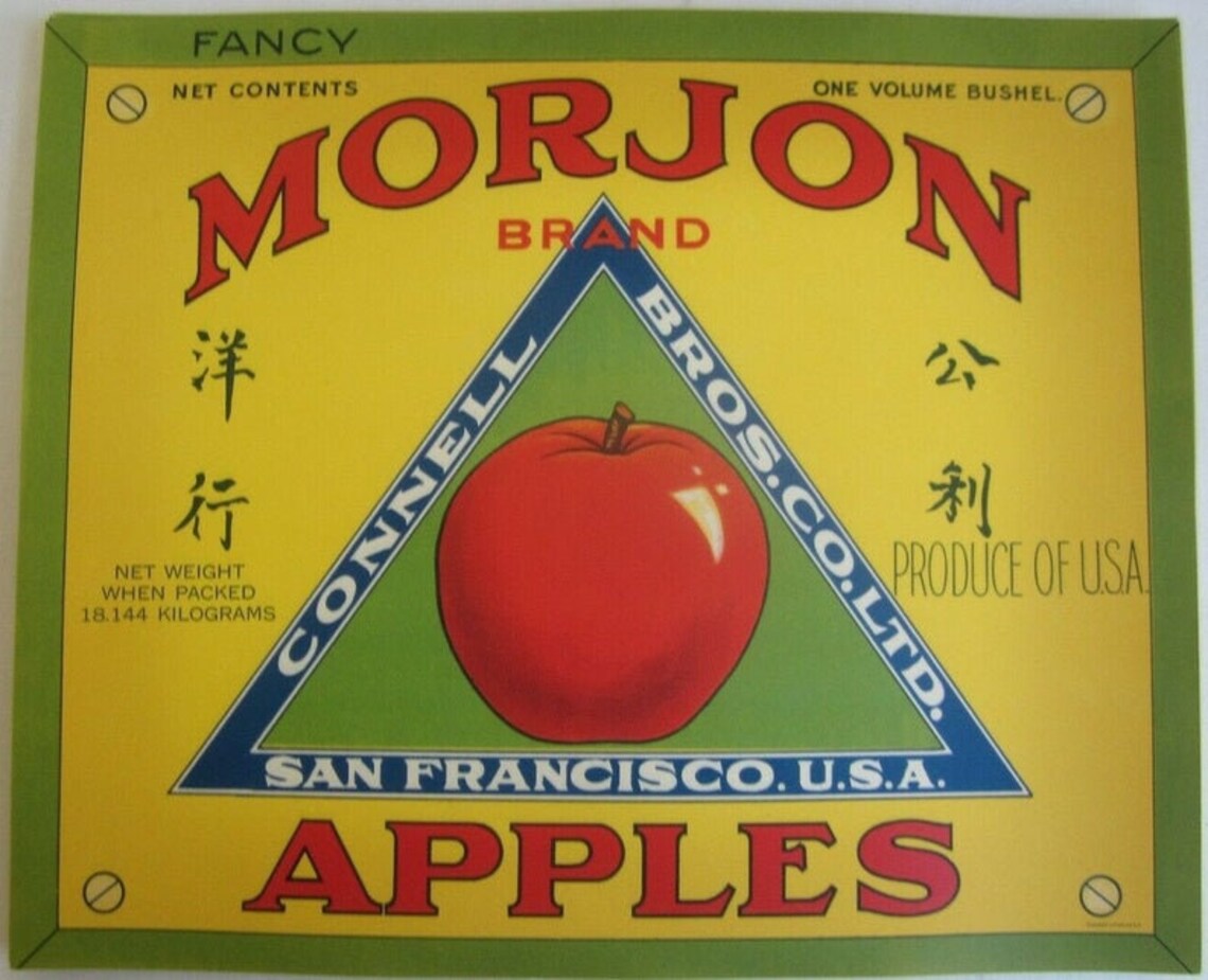 10 Old Vintage APPLES Fruit CRATE LABELS Washington Etc...... | Etsy