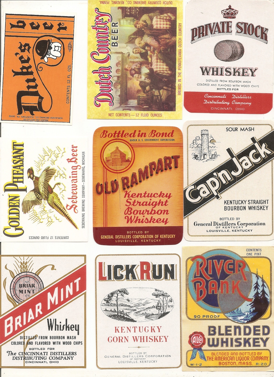 45 Old VINTAGE Whiskey/beer/liquor Labels Etc... - Etsy