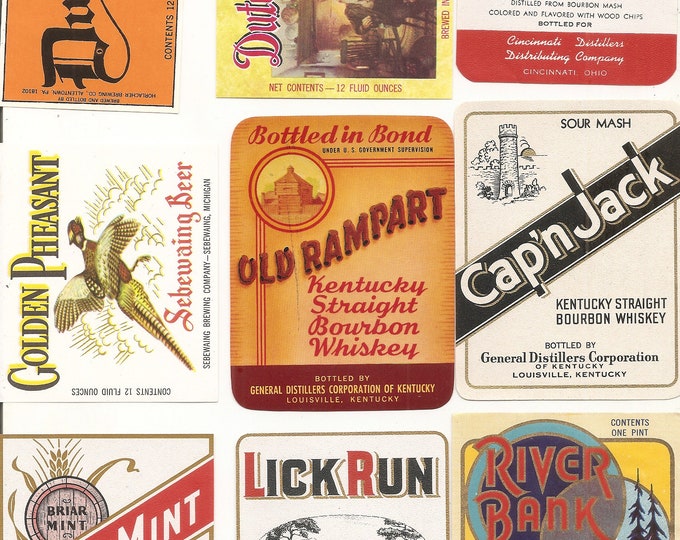 45 Old VINTAGE Whiskey/beer/liquor Labels Etc... - Etsy