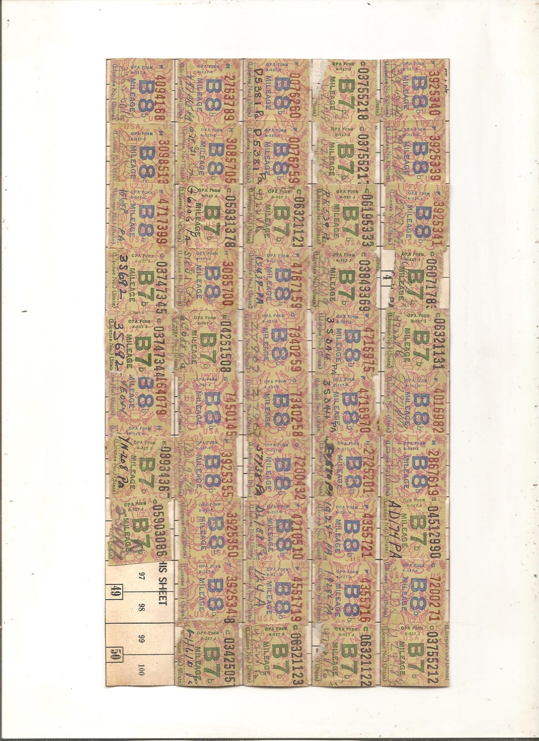 3 SHEETS Old United States RATION STAMPS - Etsy