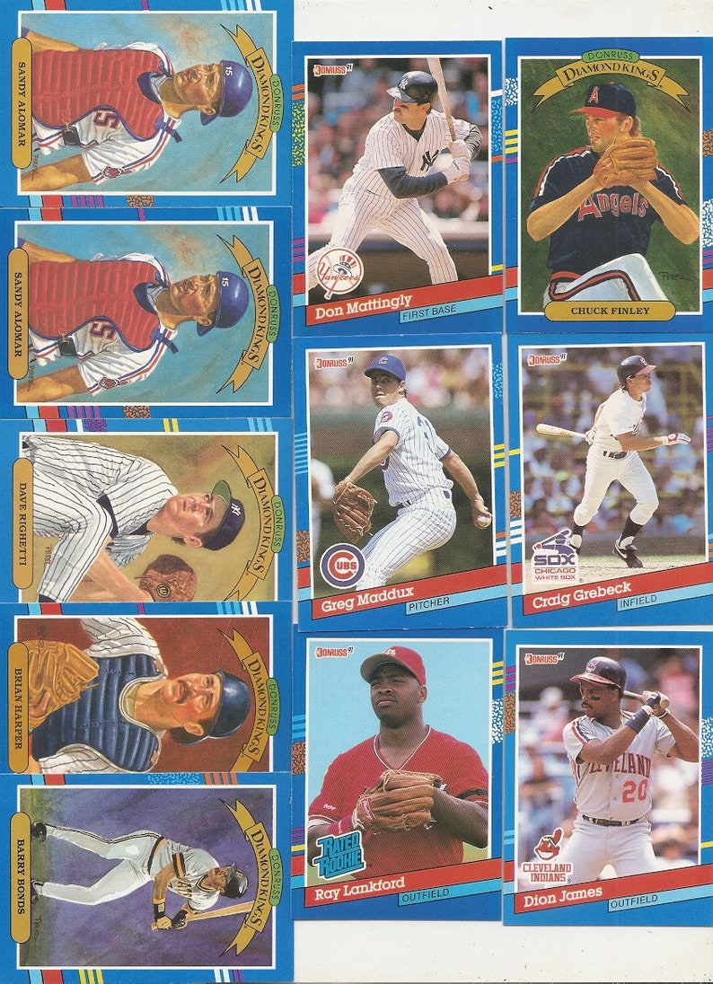 184 Old Vintage 1991 Donruss Baseball Picture Cards - Etsy
