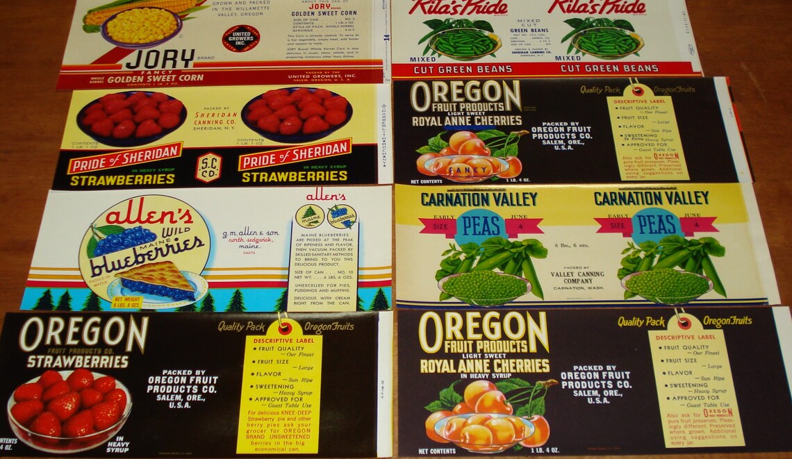 100 Old VINTAGE CAN LABELS All Different. - Etsy